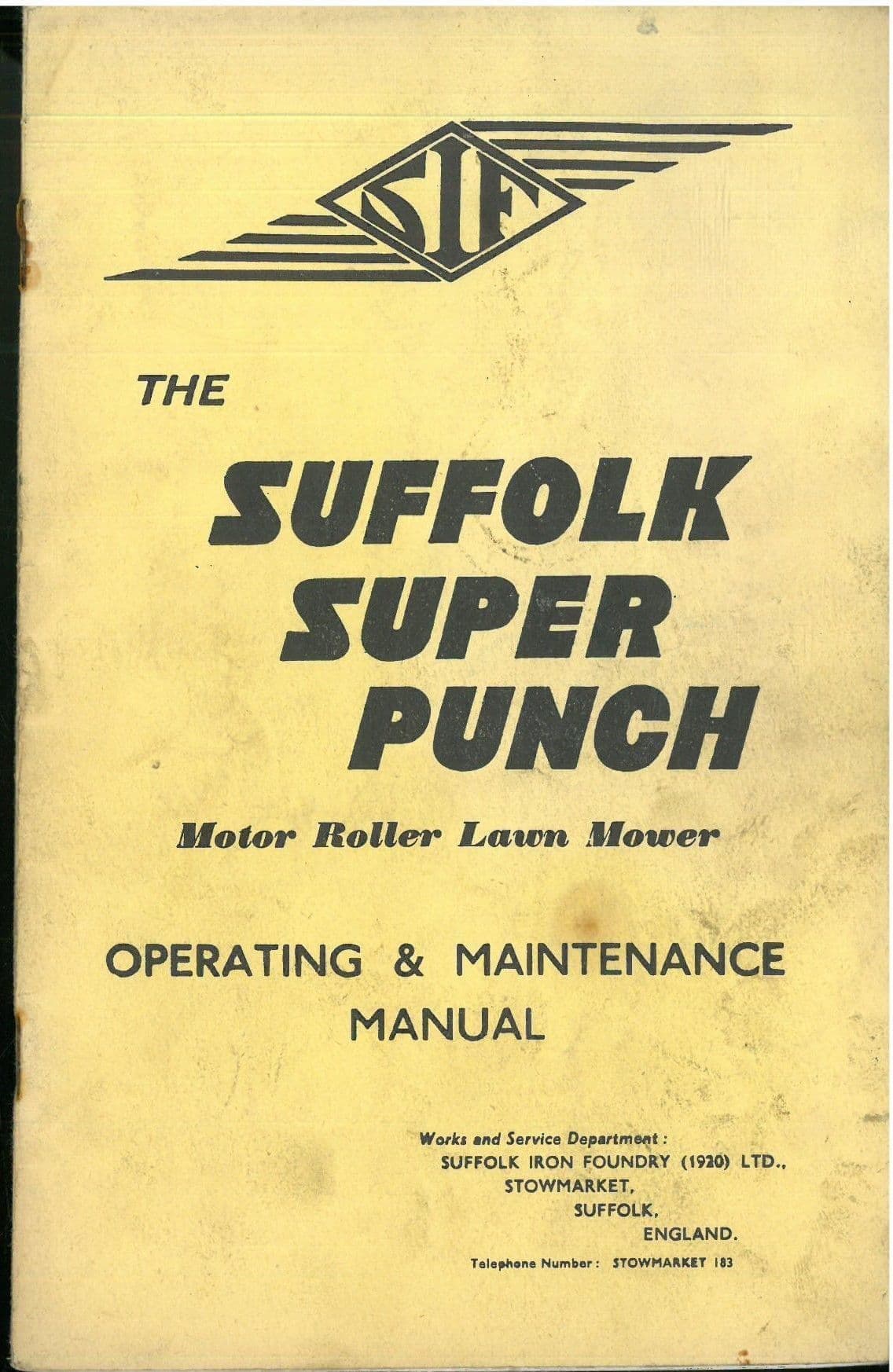 Suffolk Super Punch Motor Roller Lawn Mower Operators Manual & Spare ...