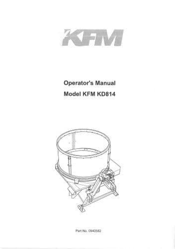 Taarup Kverneland Straw Chopper KD 814 same as Kidd 804 Operators Manual