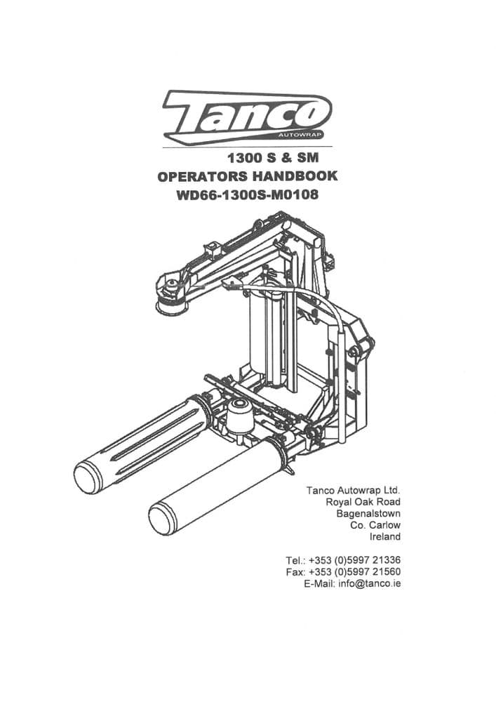 Tanco Autowrap Bale Wrapper 1300S 1300SM Operators Manual