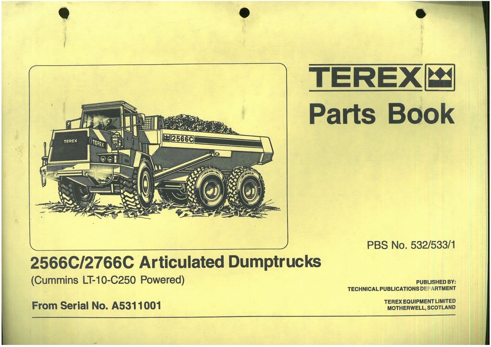 Terex 2566C/2766C Articulated Dumptrucks Parts Manual
