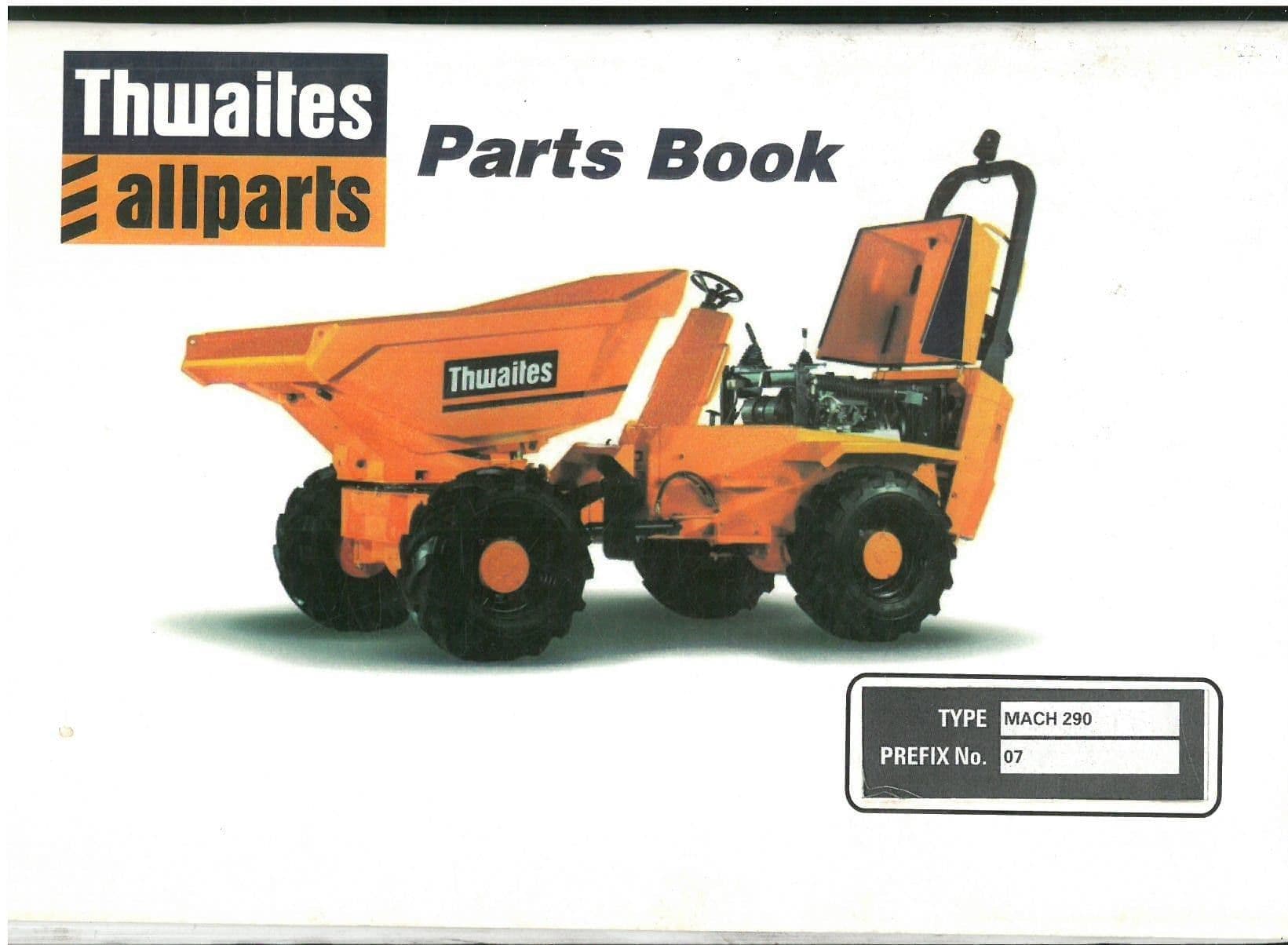 Thwaites Dumper Mach 290 Parts Manual