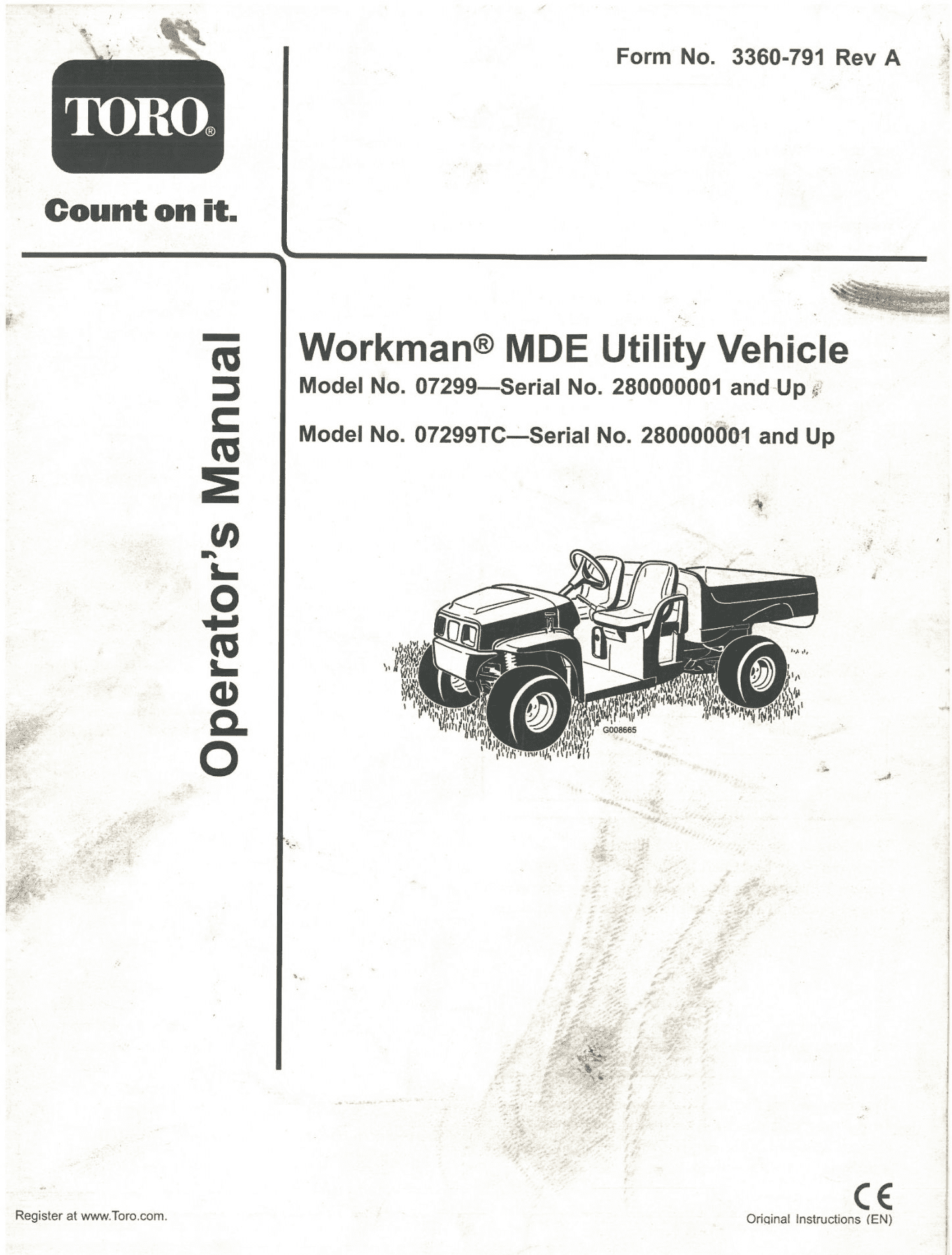 Toro Workman MDE Utility Vehicle Operators Manual