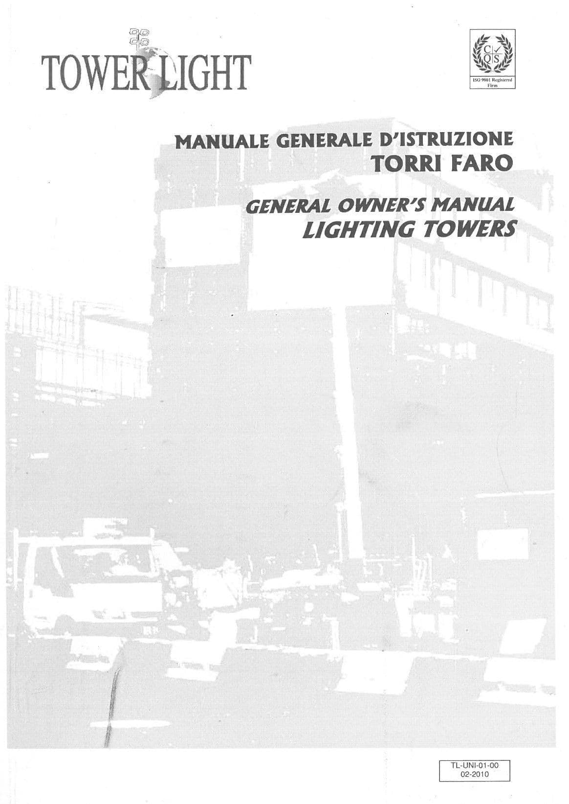 Tower Light TL6 VT2 VT4 VT1 TI VB9 & Hydro Power Cube Operators Manual