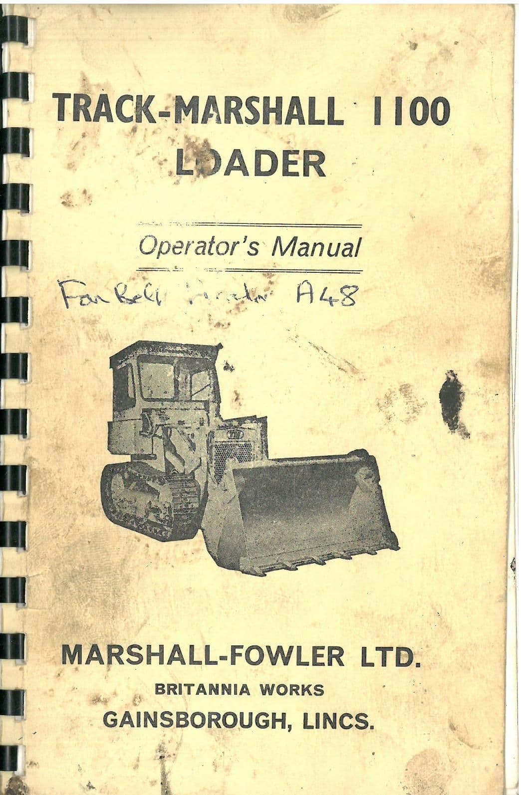 Track Marshall 1100 Crawler Tractor Loader Operators Manual - TM1100