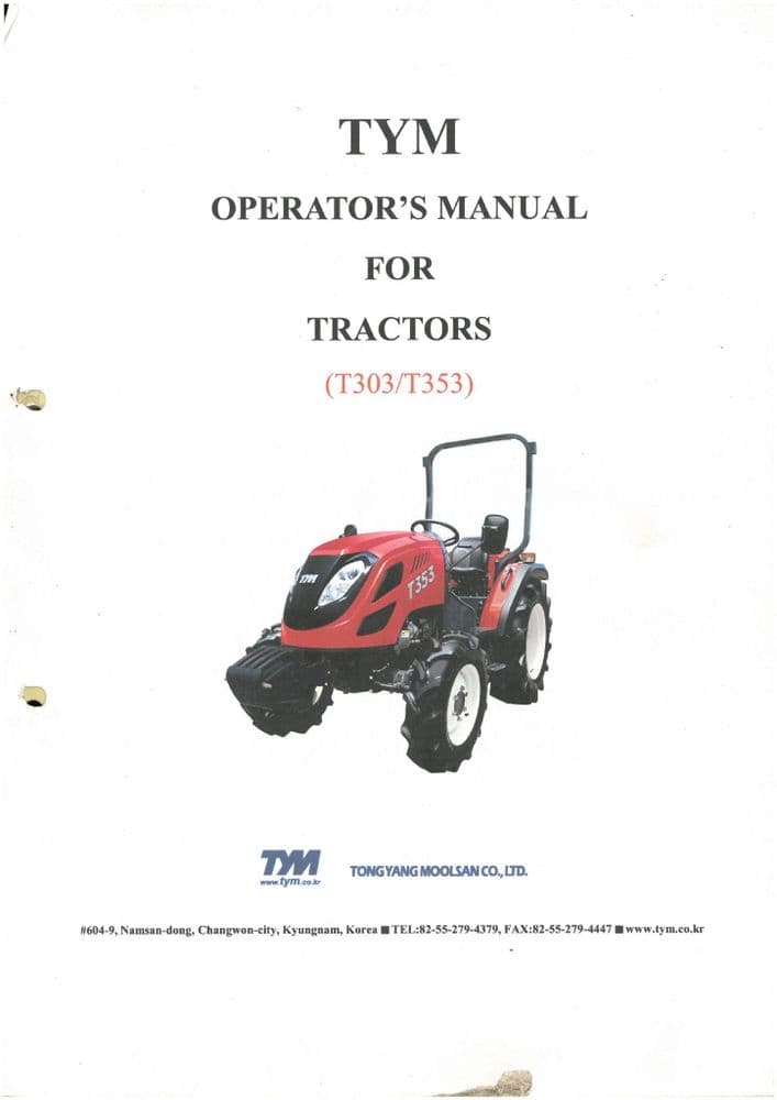 TYM Tractor T303 & T353 Operators Manual