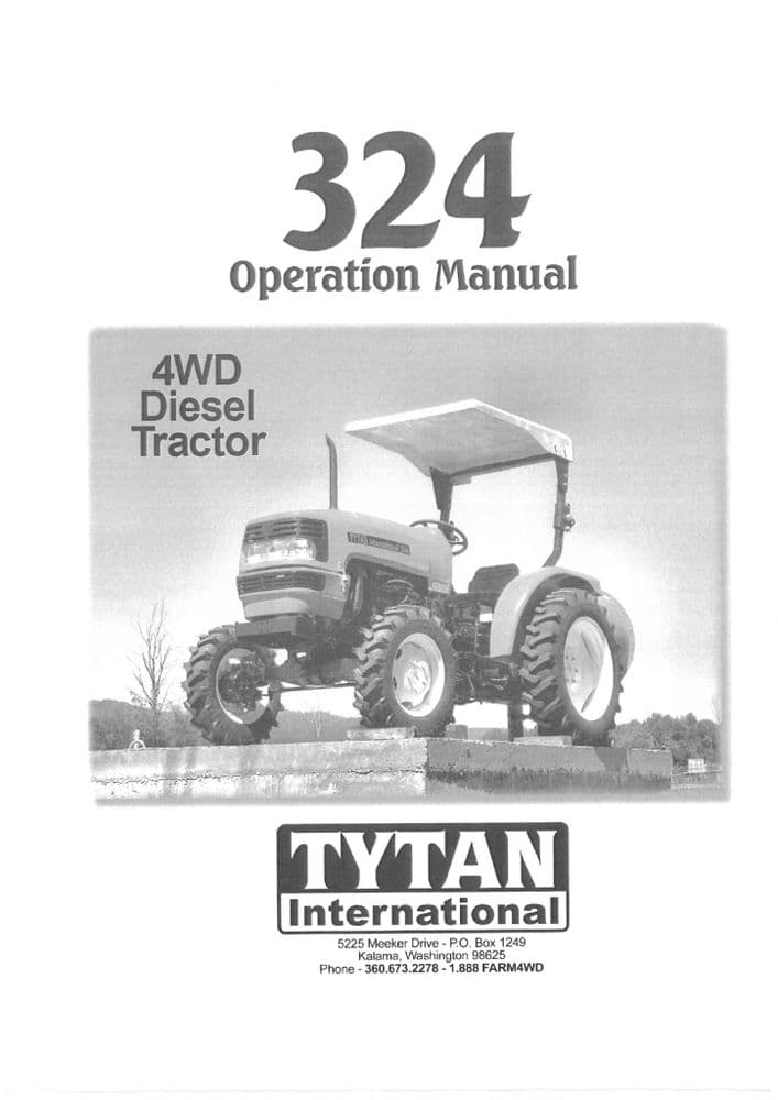 Tytan Diesel Tractor 324 Operators Manual