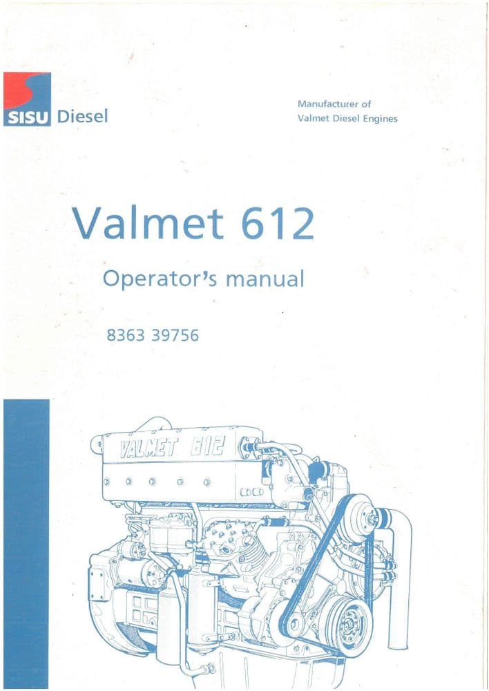 Valmet Diesel Engine 612 Operators Manual