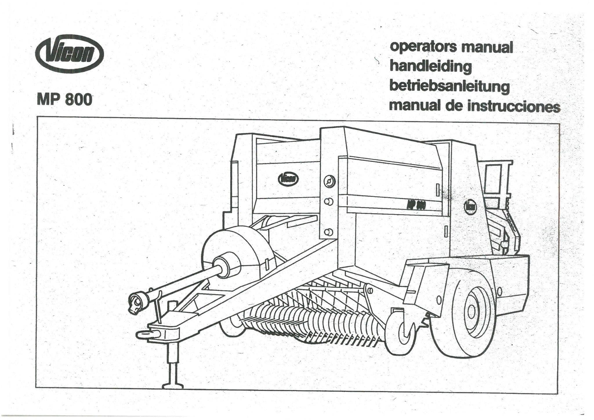 Vicon Baler MP800 Operators Manual