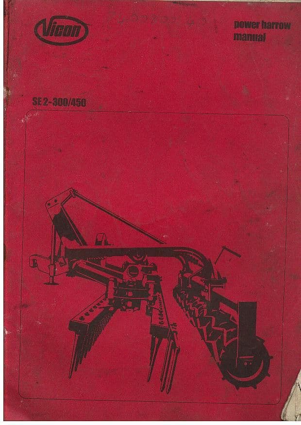 Vicon Power Harrow SE2-300 & SE2-450 Operators Manual - SE 2-300 2-450