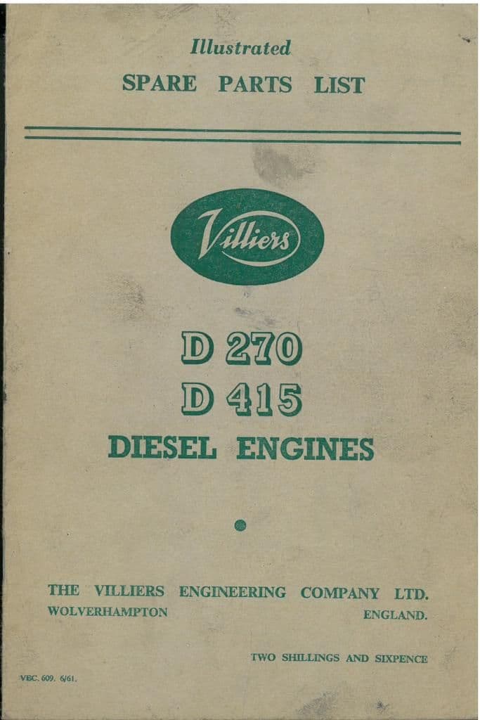 Villiers Engine D270 & D415 Parts Manual