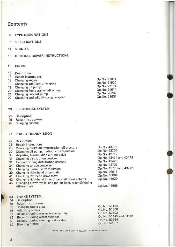 Volvo BM Wheel Loader 621 & 641 Workshop Service Manual