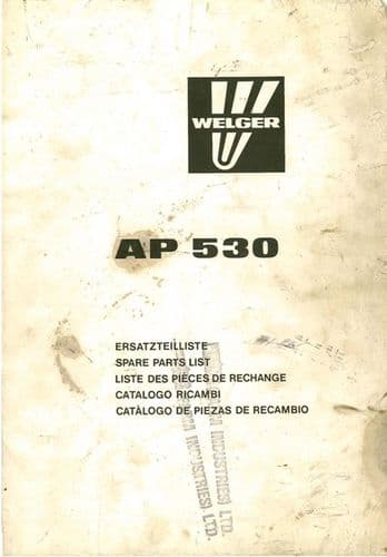 Welger Baler AP530 Parts Manual