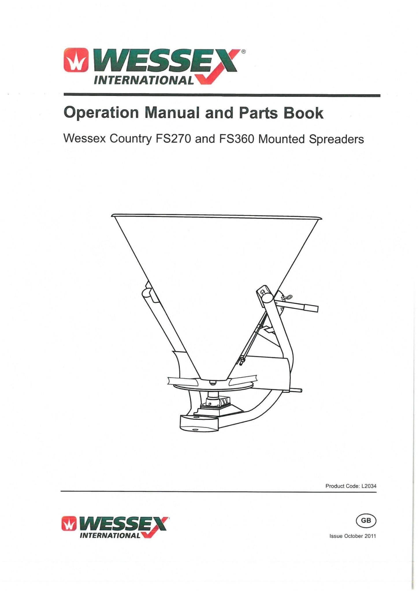 Wessex County Mounted Fertiliser Spreader FS270 & FS360 Operators ...