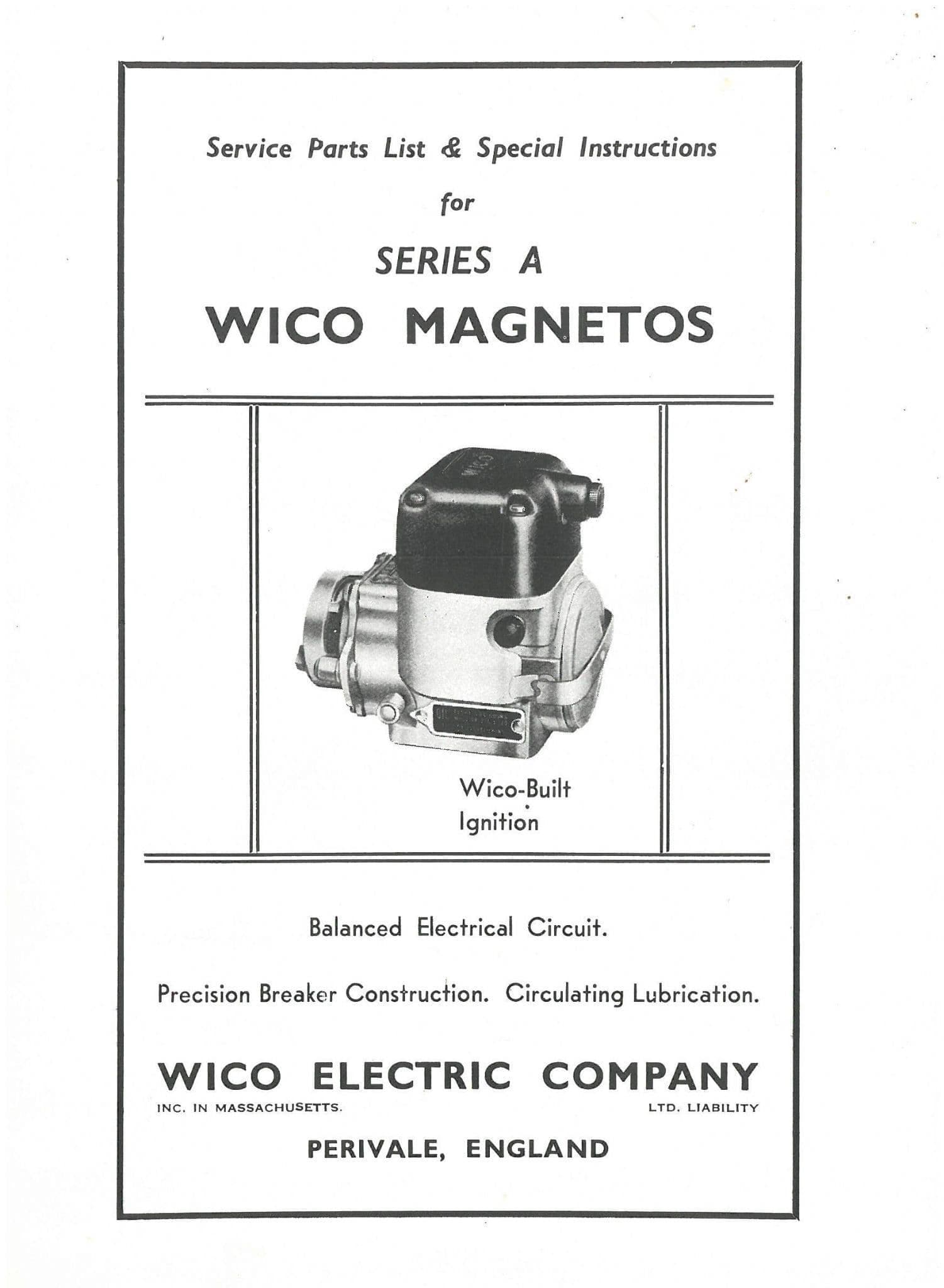 Wico Magneto - Series A - Instruction Manual