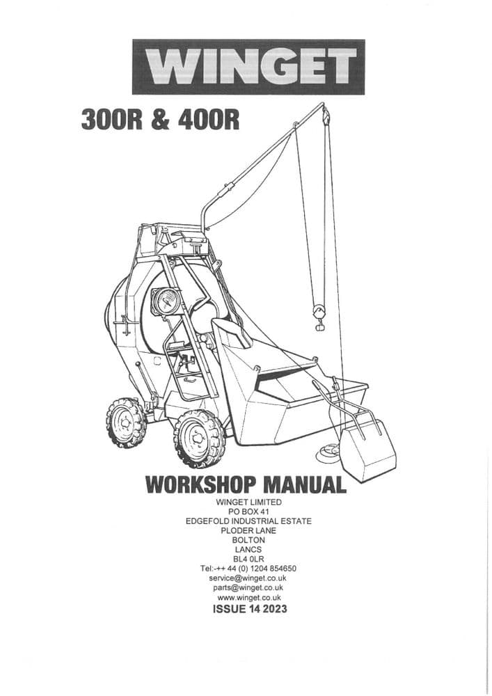 Winget Reversing Drum Concrete Mixer 300R & 400R Workshop Service ...