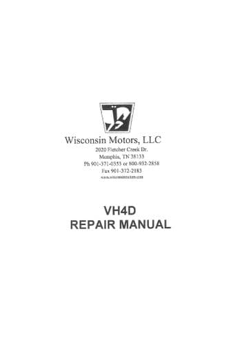 Wisconsin Air Cooled Diesel Engine VH4D Workshop Service Manual