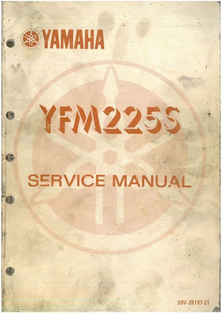 Yamaha ATV Quad Motorbike YFM225S Workshop Service Manual