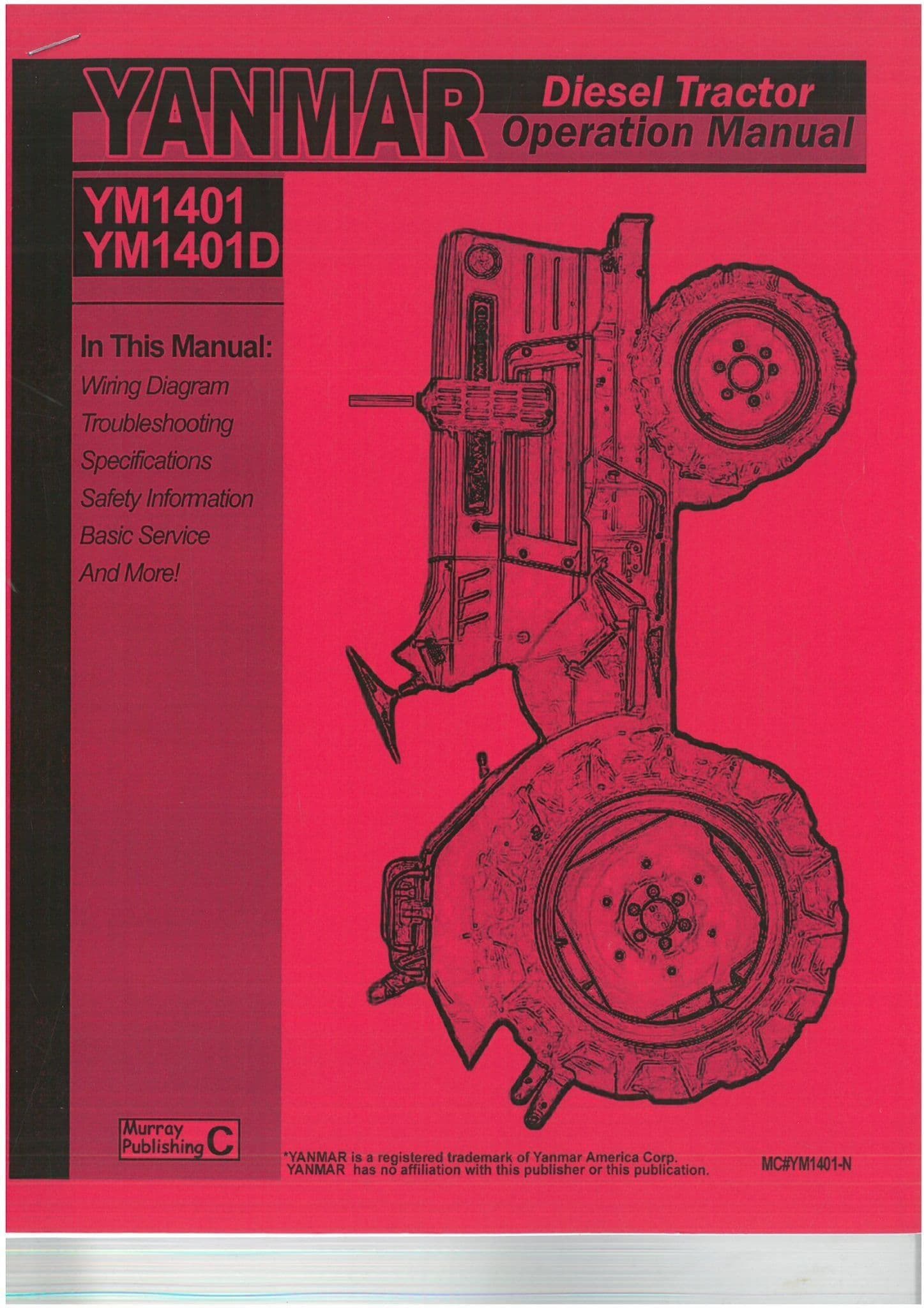 Yanmar Diesel Tractor YM1401 & YM1401D Operators Manual