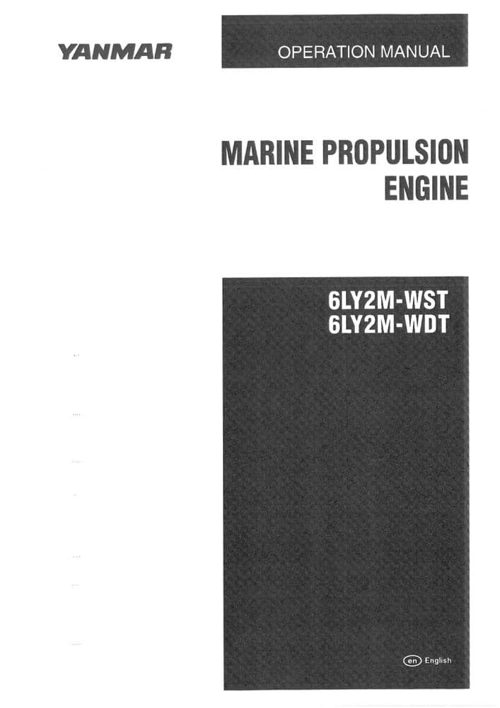 Yanmar Marine Propulsion Engine 6LY2M-WST & 6LY2M-WDT Operators Manual