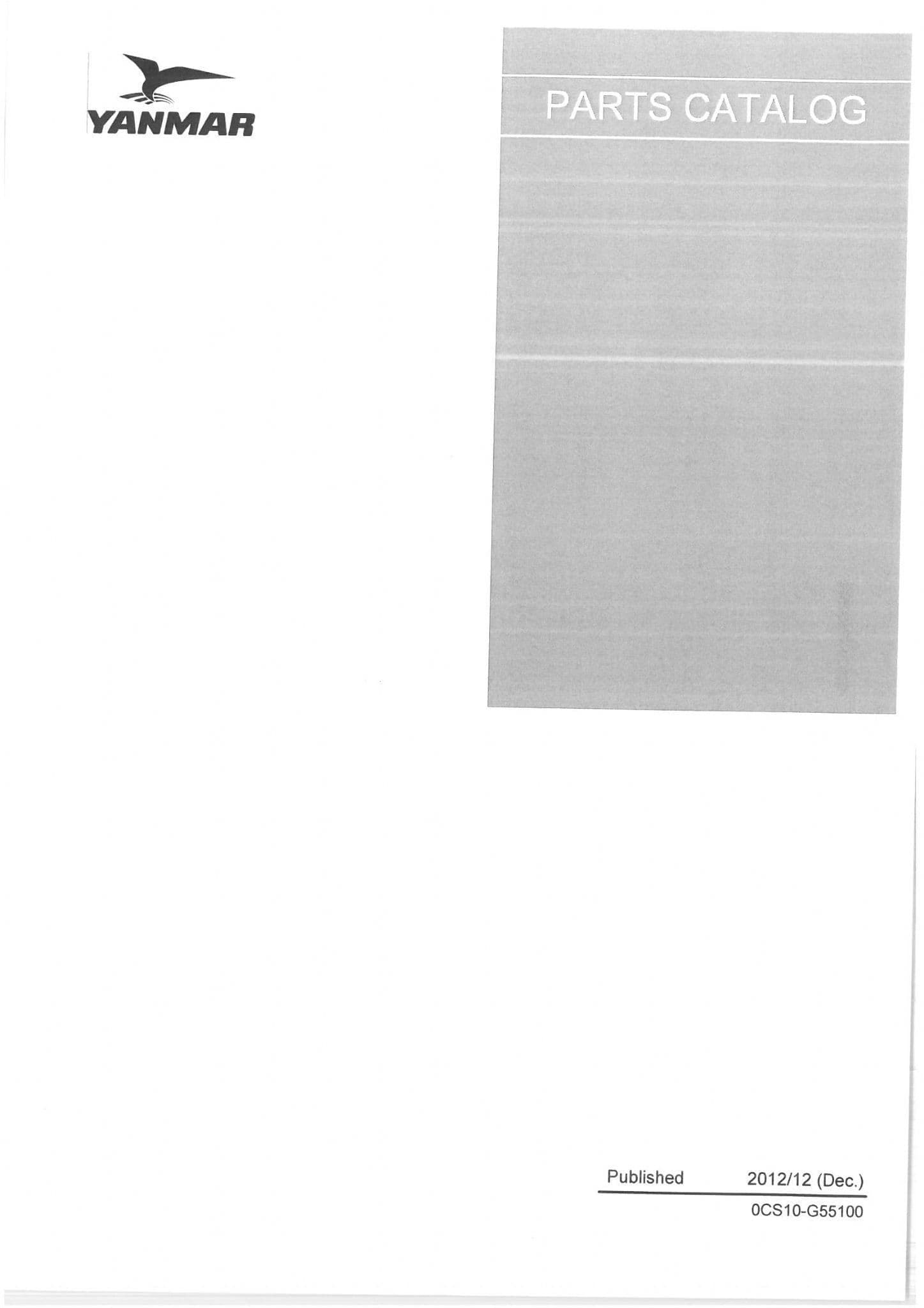 Yanmar Tracked Dumper C50-3C Parts Manual