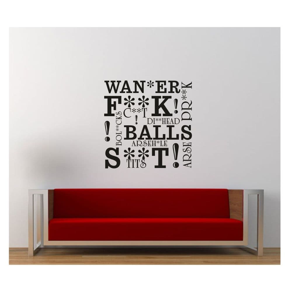 Profanity Wall Art Decal Adult Humour Gloss Vinyl