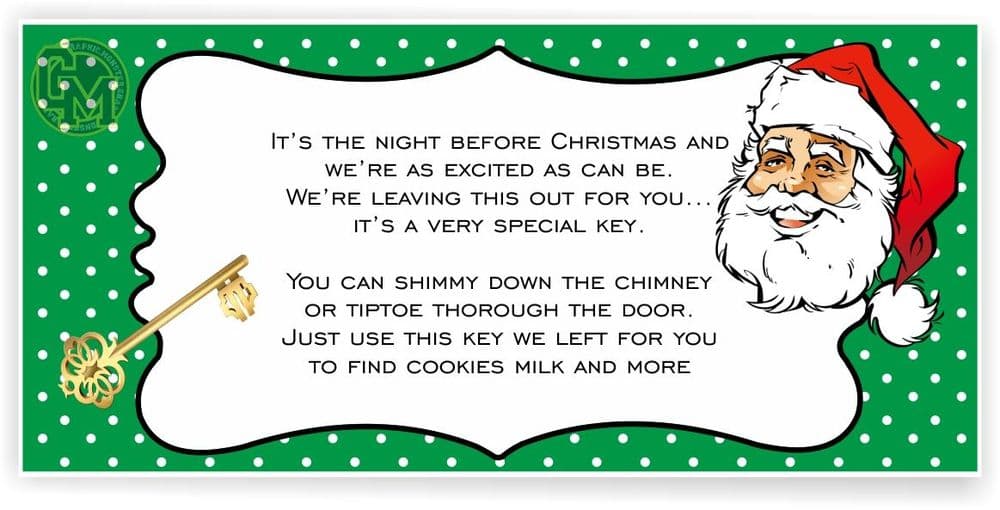 Santa Key Adhesive Tag Labels