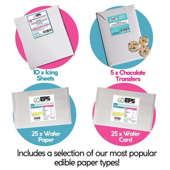 A4 Canon TS705A Edible Printer Complete Starter Kit with Cleaning & Cutting Bundle | Edible ...