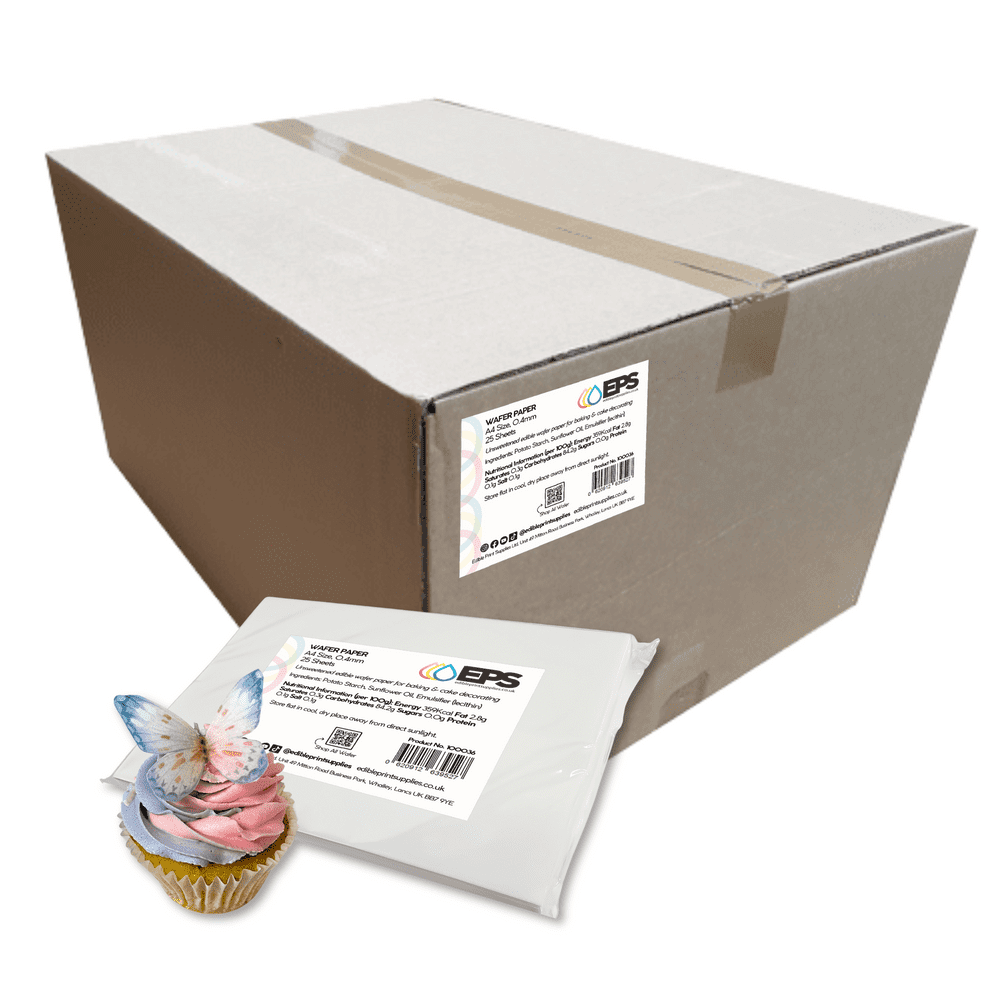 Full Carton of A4 Wafer Paper | 96 Packs of 0.35-0.4mm Edible Wafer ...