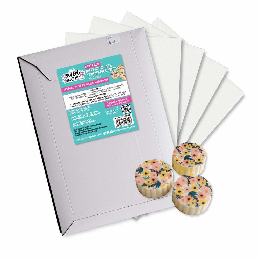 E171 Free Sweet Artist Chocolate Transfer Sheets A4
