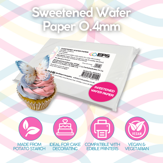 A4 Sweetened Wafer Paper | Edible Cupcake Toppers | Edible Print Supplies
