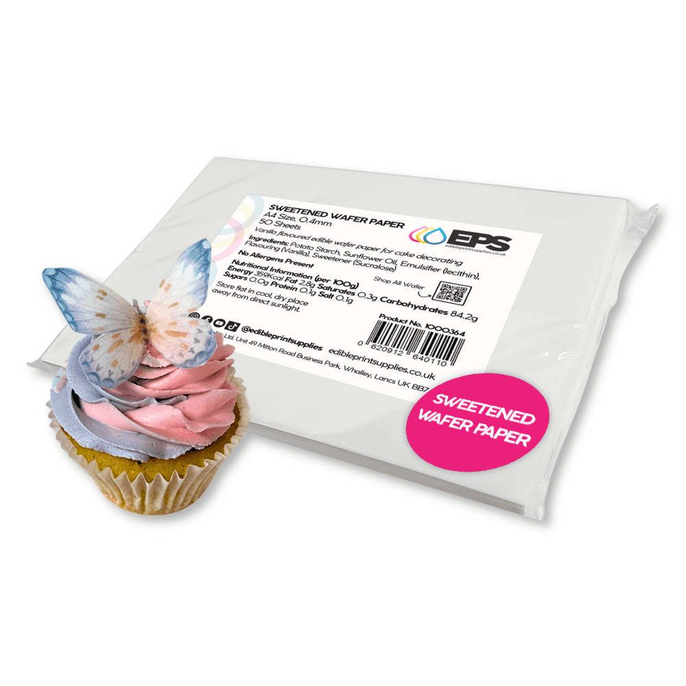 A4 Sweetened Wafer Paper | Edible Cupcake Toppers | Edible Print Supplies