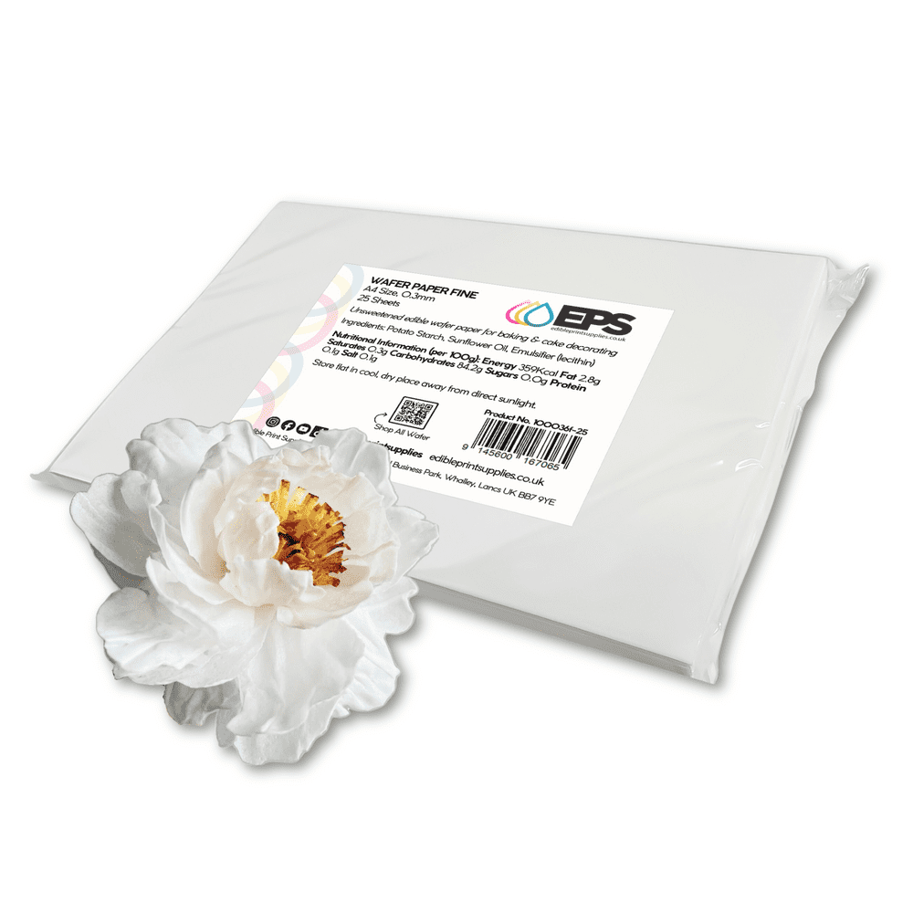 A4 Edible Wafer Paper Fine (0.3mm) for Wafer Paper Flowers - 25 Sheets ...