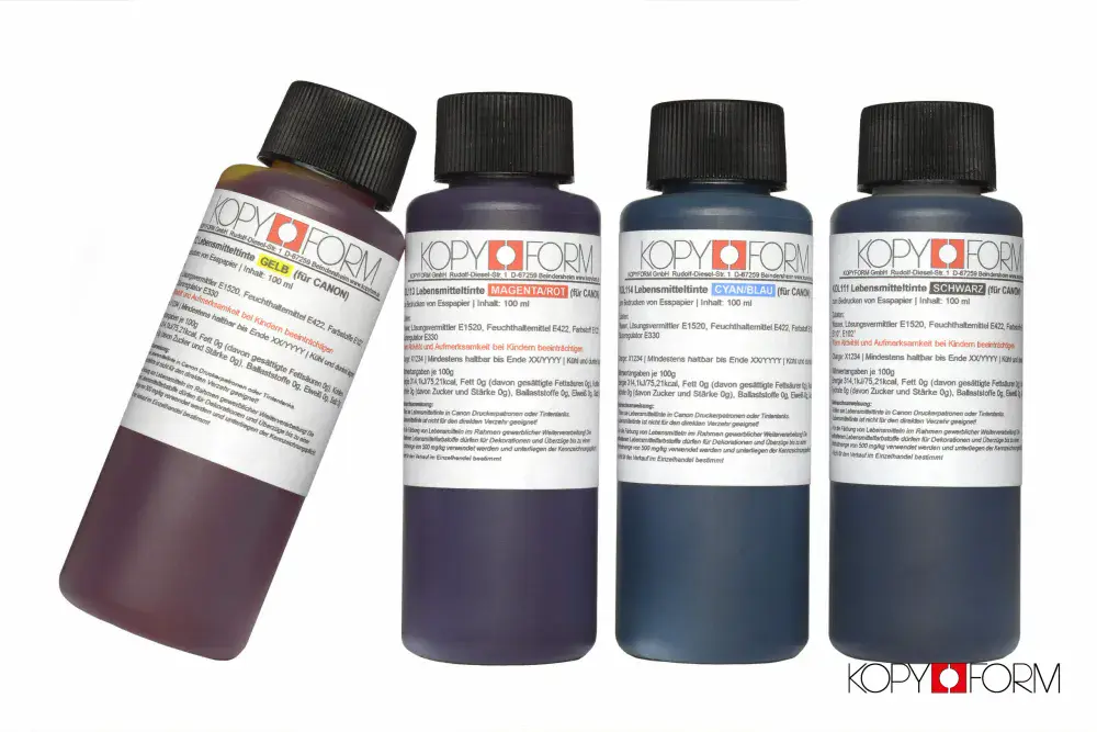 Edible Ink Set for Canon Edible Printers | KOPYFORM Edible Ink distributed by Edible Print Supplies