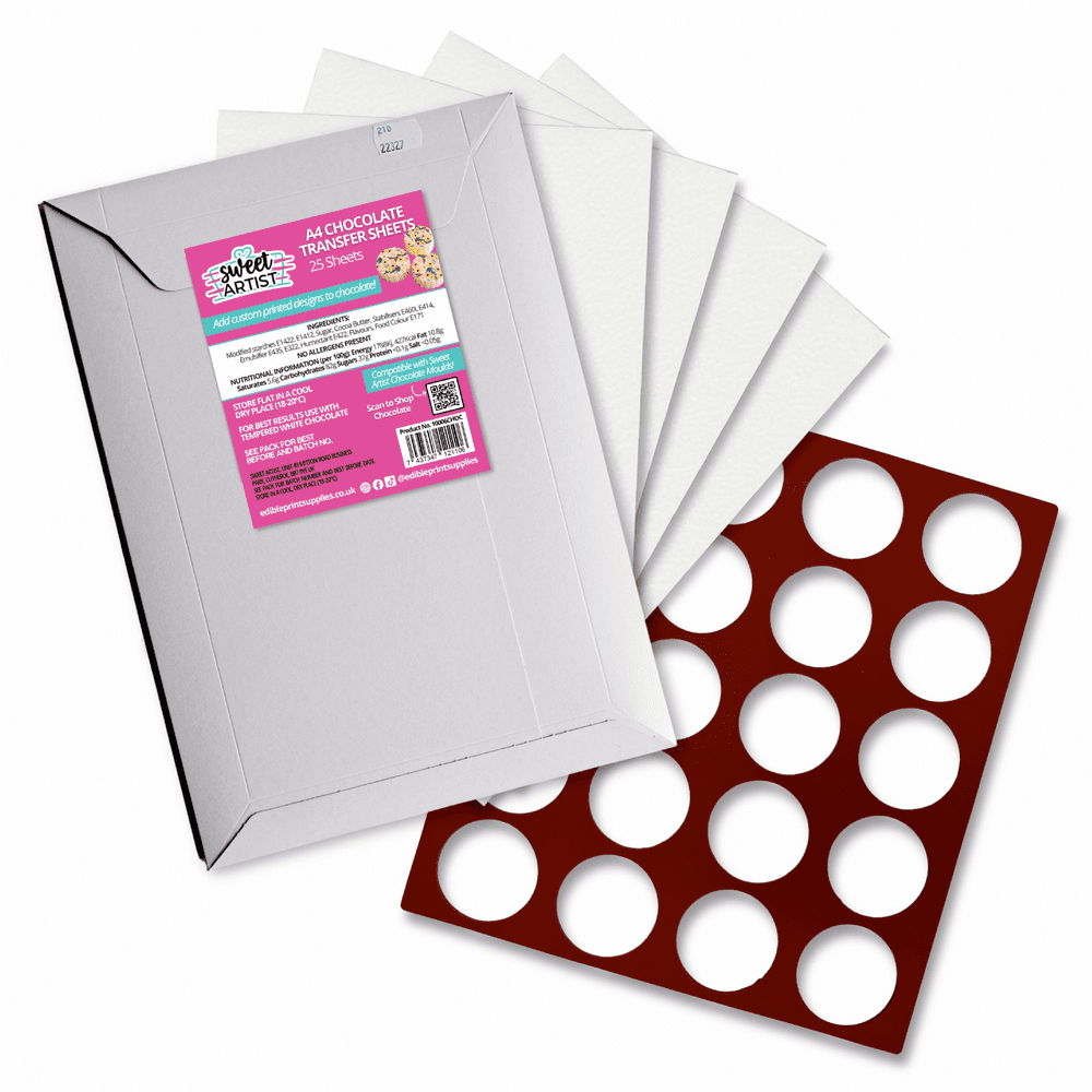 Printed Chocolate Bundle - Chocolate Transfer Sheets & Stencil