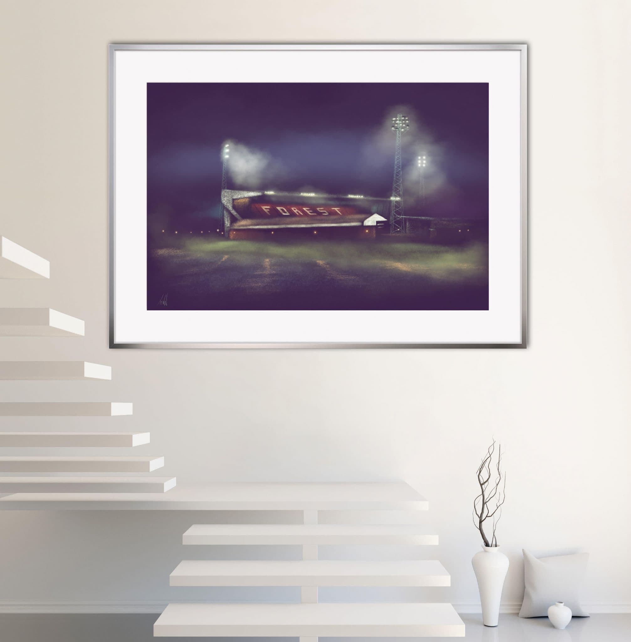 City Ground Nottingham Forest Original UNFRAMED artwork painted in oils ...