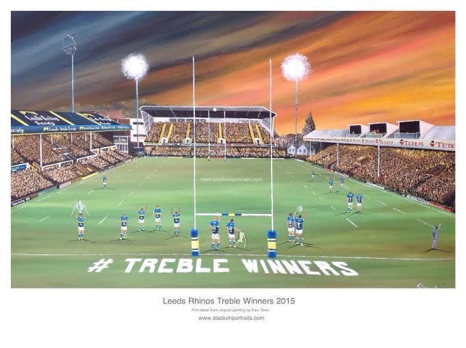 Leeds Rhinos Treble winning Celebration unframed A3 Print