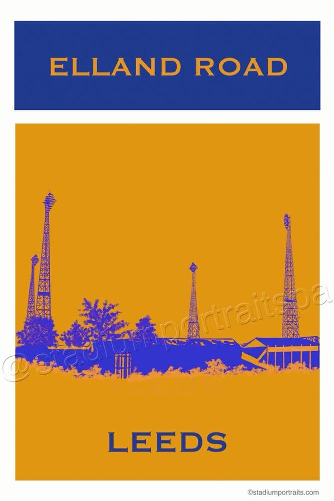 Leeds United Contemporary Stadium Art A3 poster print