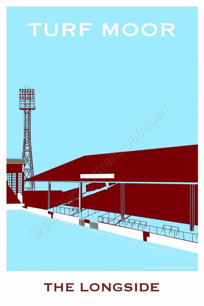 The Longside Turf Moor Burnley FC contemporary art-Poster Print 20 x 30 ...