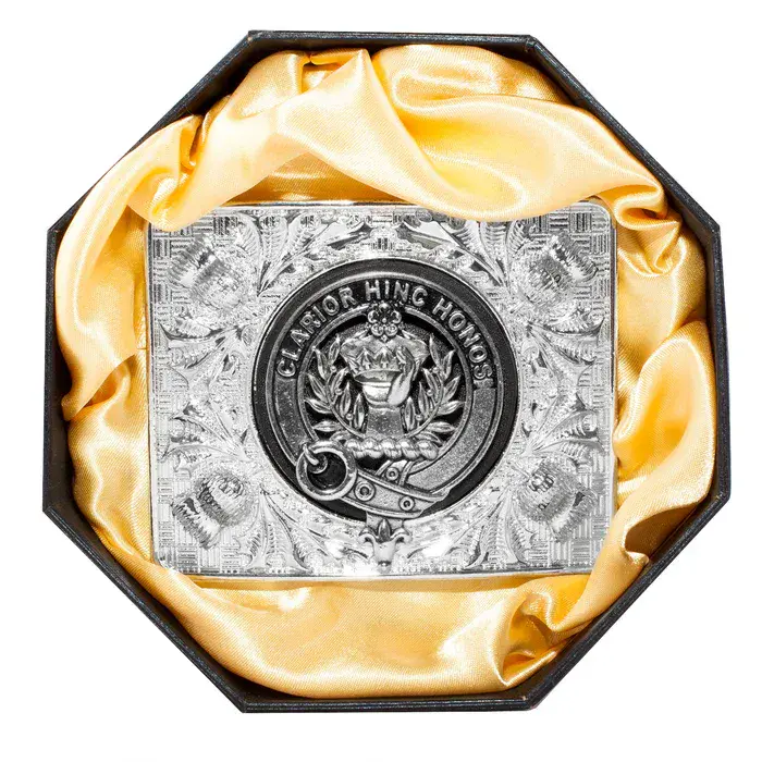 Buchanan Modern Clan Crested Traditional Polished Pewter Scottish Belt ...