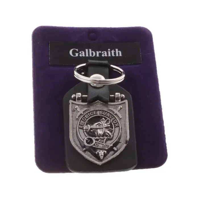 Galbraith Clan Crested Traditional Scottish Family Leather Fob Keyring