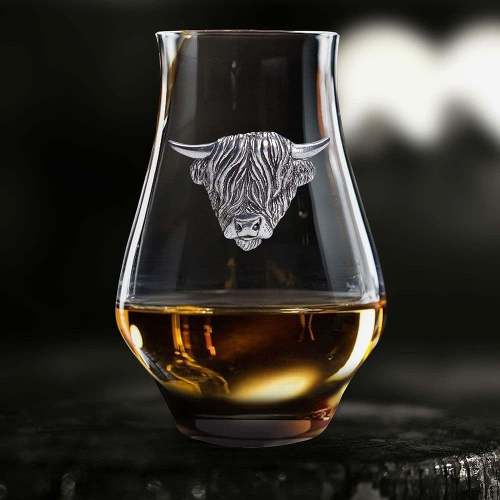 Handmade Highland Cow Connoisseur Whisky Glass 175ml