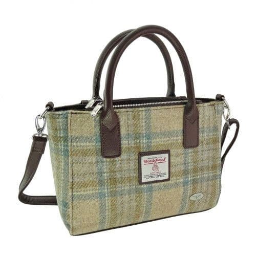 Harris Tweed Beige Stewart Tartan Tote Handbag