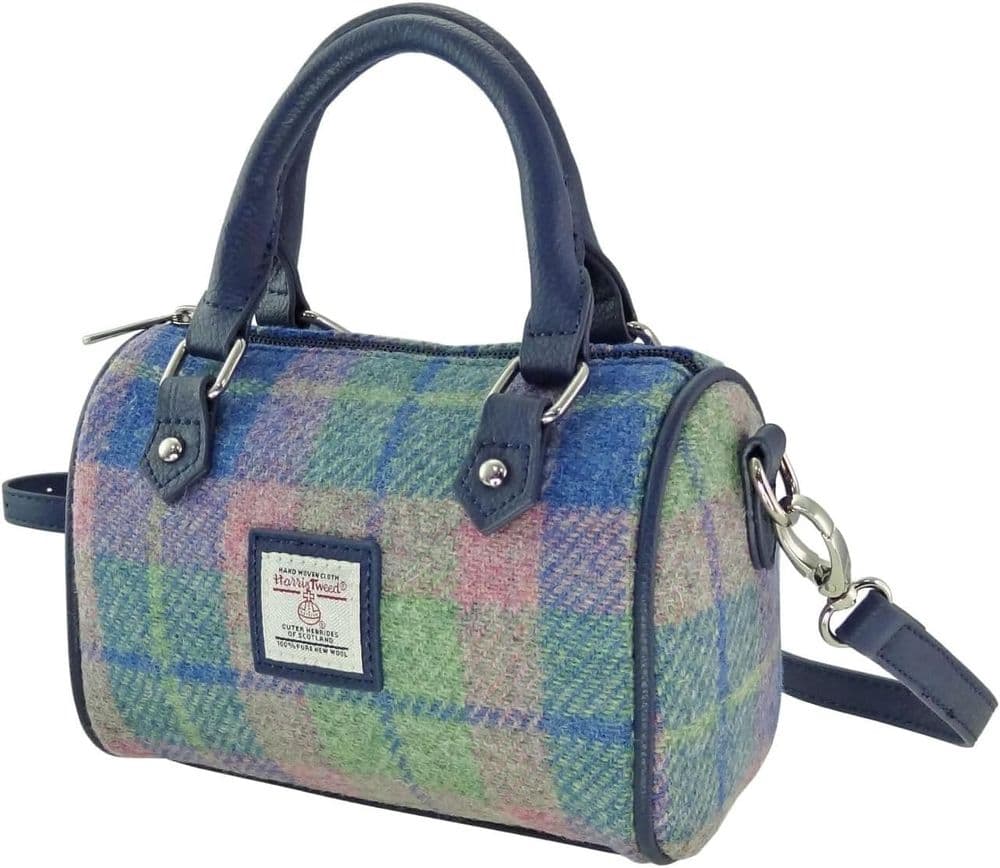 Harris Tweed Blue/Pink Tartan Mini Bag
