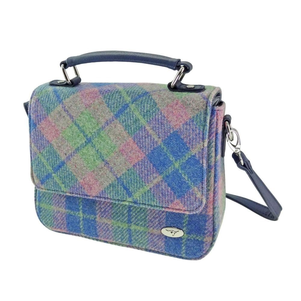 Harris Tweed Blue/Pink Tartan Shoulder Bag