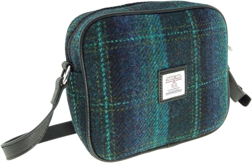 Harris Tweed Blue-Turquoise Check Mini Shoulder Bag