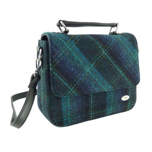 Harris Tweed Blue/Turquoise Check Shoulder Bag