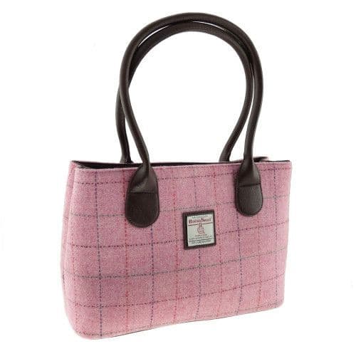 Harris Tweed Bright Pink Check Classic Handbag