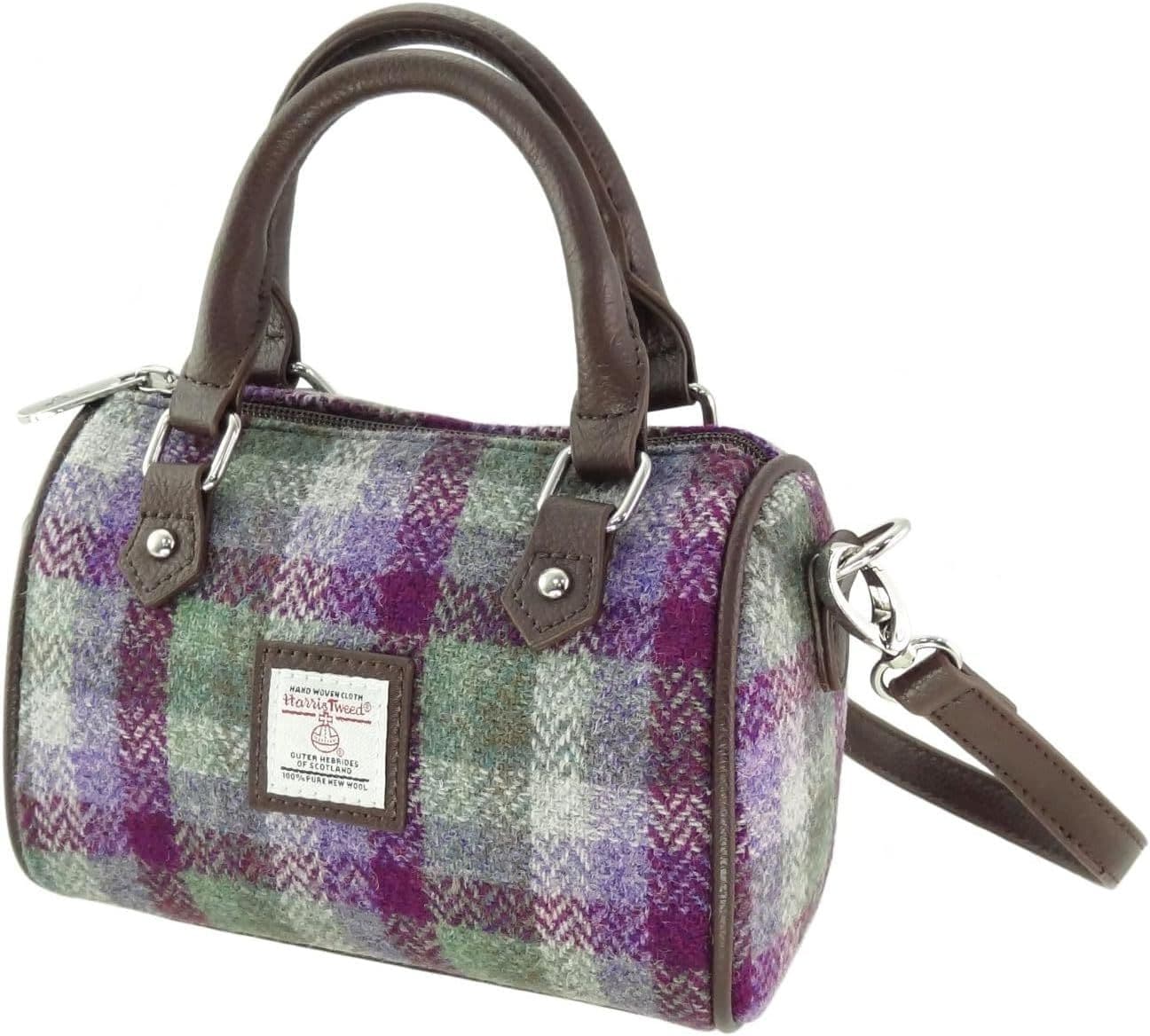 Harris Tweed Green Check Mini Bag