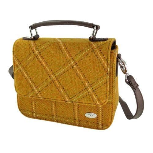 Harris Tweed Mustard Check Shoulder Bag