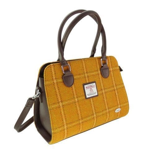 Harris Tweed Mustard Check Tote Bag